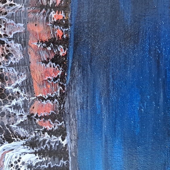 Artisan | Art | Hand Crafted Mountain Scene Painting Wood Canvas ...